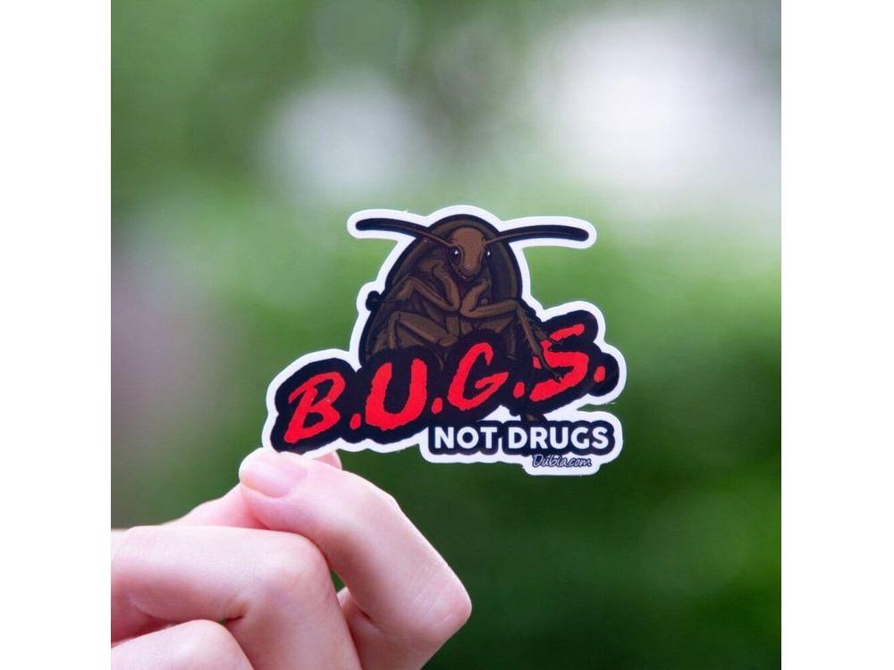 Bugs Not Drugs sticker – Dubia.com